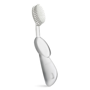 RADIUS Toothbrush Big Brush with Replaceable Brush Head BPA Free ADA Accepted - Right Hand - Marble Brush with Clear Case