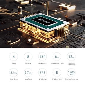 MINISFORUM DeskMini UM350 Mini PC AMD Ryzen 5 3550H DDR4 16GB RAM + 512GB NVMe SSD Desktop Computer, HDMI/DP/USB-C 4K@60Hz Triple Screen Support, 2.5G LAN, Radeon Vega 8 Graphics Mini Computer