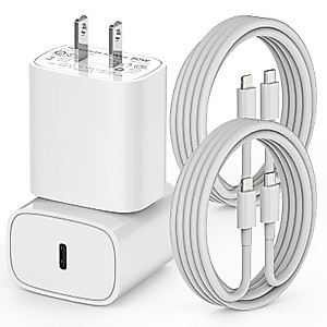iPhone Charger [Apple MFi Certified] 20W PD USB C Charger Block with USB C Lightning Cable 6FT Compatible with iPhone 14/13/12/11/Pro/Pro Max/XS/Max/XR/, iPad, AirPods (2+2 Pack)