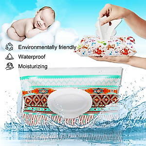 4 Pack Baby Refillable Wet Wipe Dispenser, Reusable Wipe Holder Wipes Pouch Container, Portable Travel Wipes Holders & Case, Eco Friendly and Lightweight Wipes Pouch