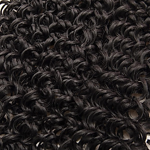 GoGo Curl Curly Crochet Hair for Women Water Wave Crochet Hair Deep Wave Braiding Hair Bohemian Crochet Braids Synthetic Hair Extensions (18 inch(Pack of 6), 1B Natural Black)