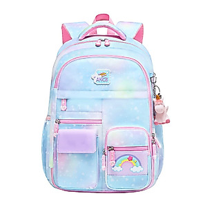 Children Bookbag Kids Backpacks for Girls Kids Schoolbag Women Casual Packaging Waterproof Laptop Bag (Blue 19L)