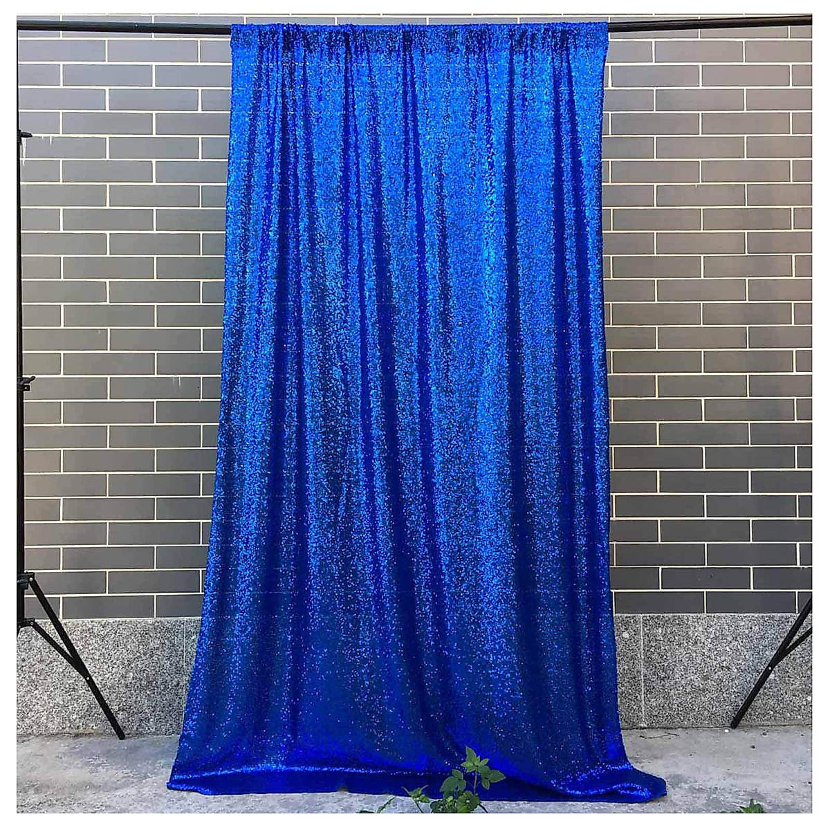 LQIAO 4FTx10FT-125CMx300CM Royal Blue Sequin Backdrops,Party Wedding Photo Booth Backdrop Decoration,Sequin Curtains,Drape,Sequin Panels