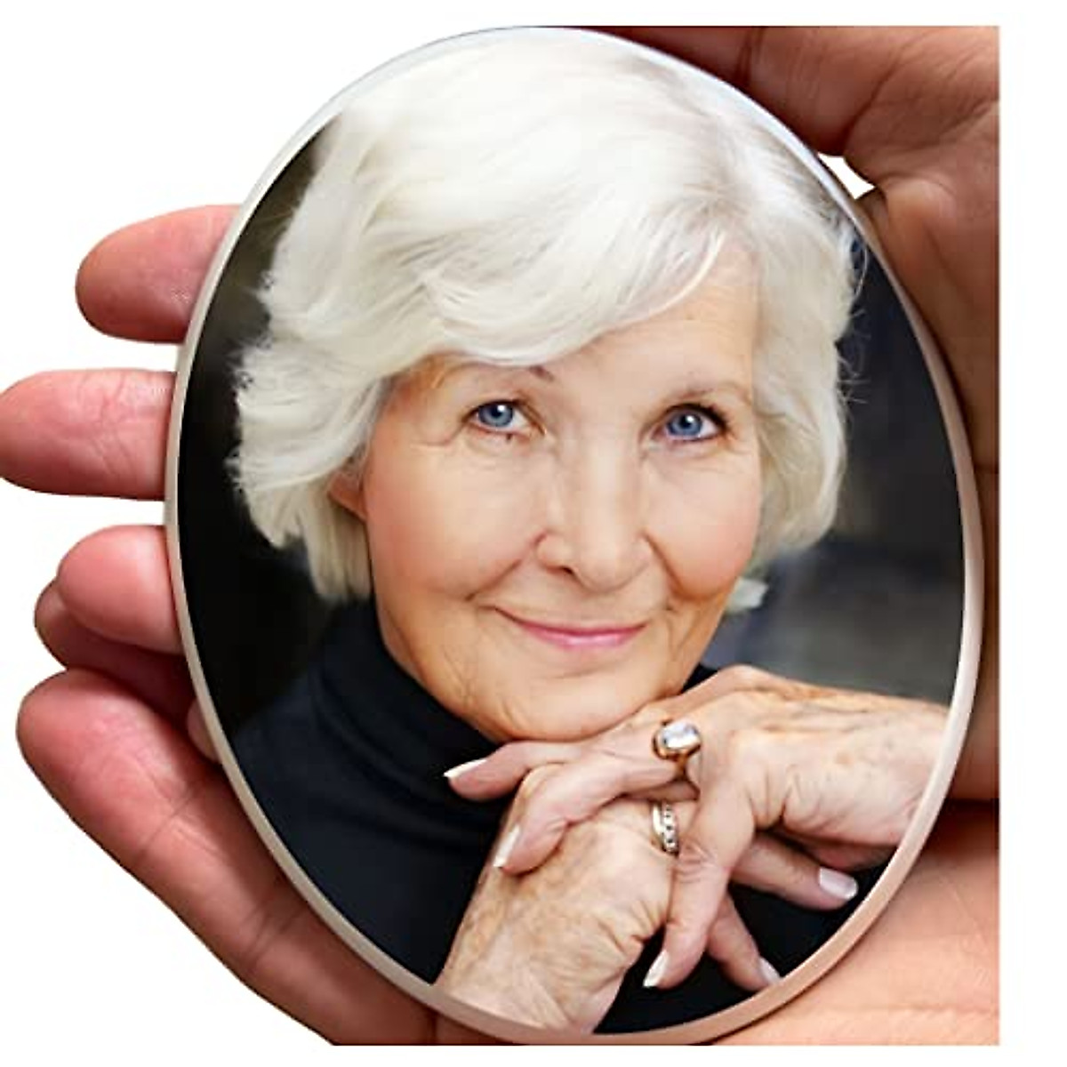 Ceramic Memorial Photo Tile - Oval Picture for headstones. Photo Memorial Plaque. 4.7" x 3.5". Large Size. 100% Weatherproof.