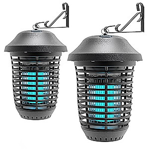 KPS Electric Bug Zappers, New Upgrade with Free Hanger 40W Outdoor Pest Control Lantern for Mosquitoes, Flies, Gnats, Pests & Other Insects, 1 Acre Coverage (2 Pack)