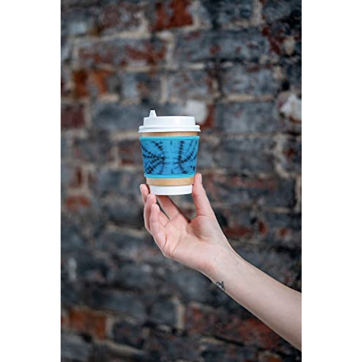 FRRIOTN 8 Pieces Reusable coffee cup sleeves Neoprene Insulator Sleeve for Hot Coffee, iced coffee and Tea Cups