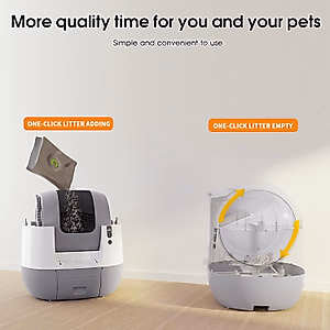 TAKOYI Self Cleaning Litter Box with APP Control, Large Capacity Smart Automatic Cat Litter Boxes for Multiple Cats, Odor-Removal/Health Monitor, with Garbage Bags/Cat Litter Scoop
