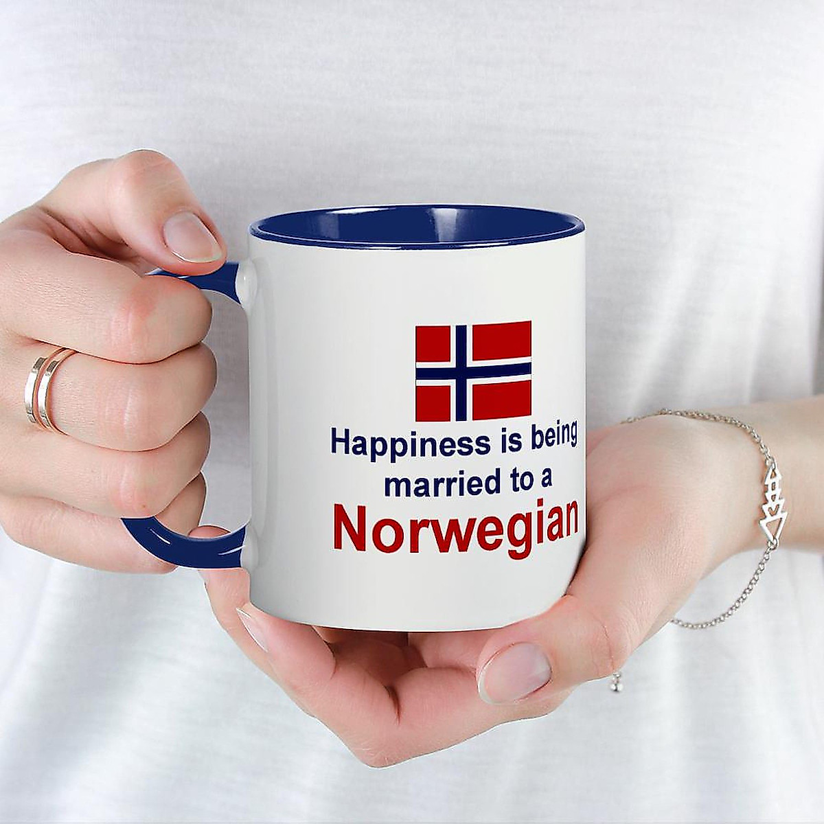 CafePress Happily Married To A Norwegian Mug Ceramic Coffee Mug, Tea Cup 11 oz