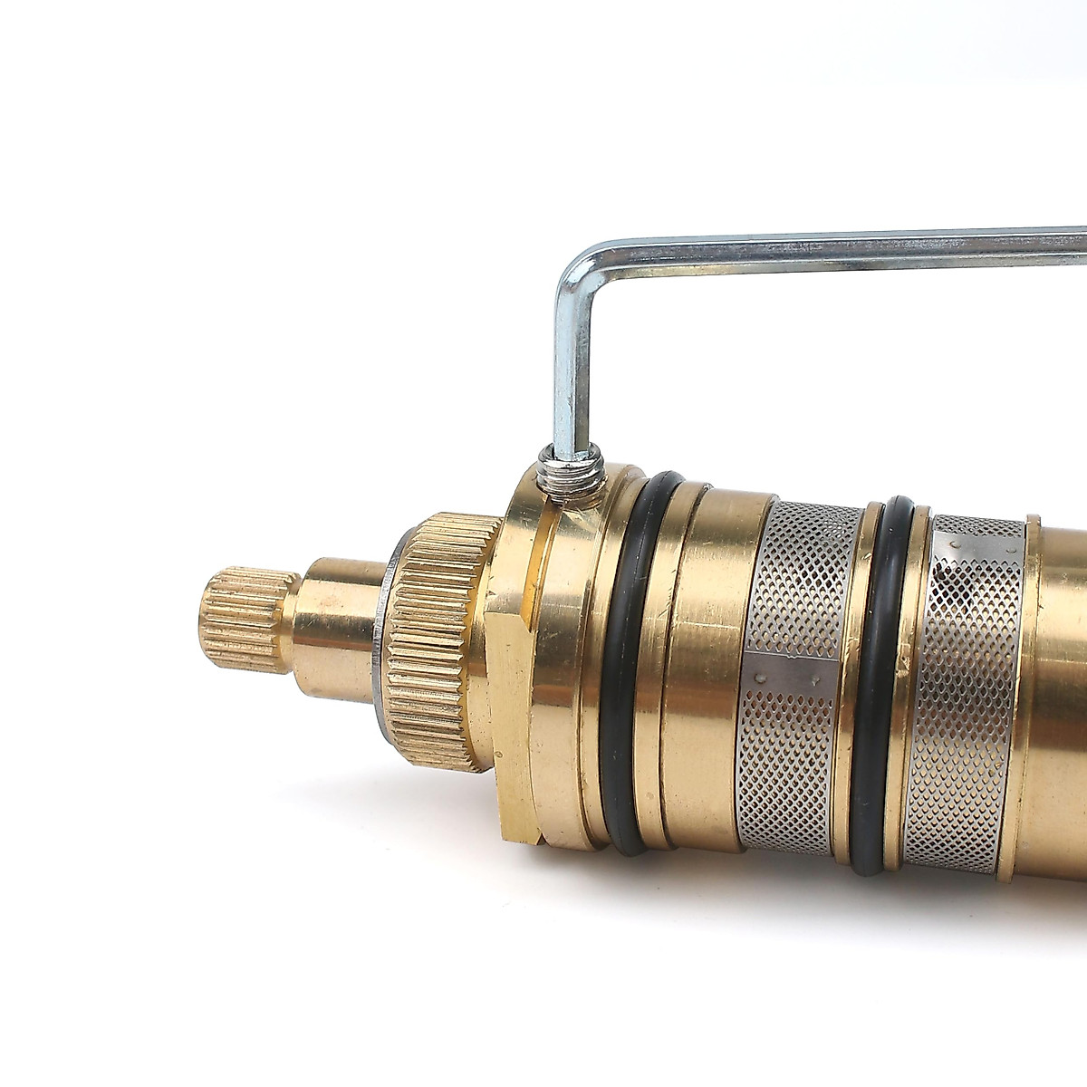 Shower Mixer Cartridge, Thermostatic Mixing Valve Spool Faucet Replacement Parts for Water Temperature Valve Mixer, Copper Brass Thermostat Adjust Bath Tap Repair Kit Assembly