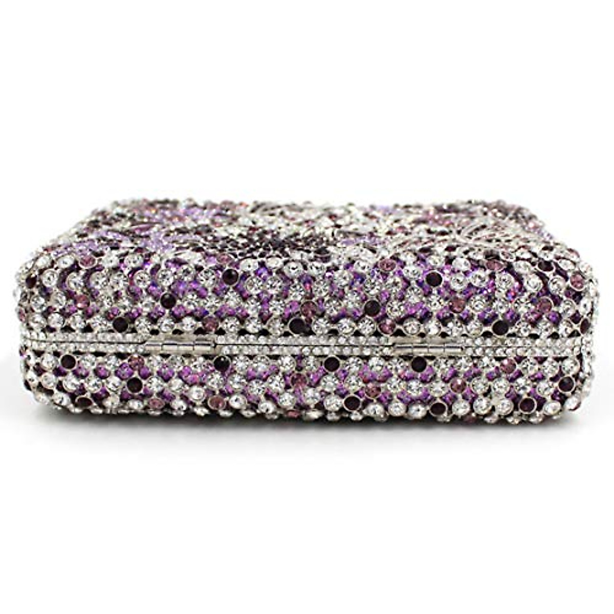 Ladies Wedding Clutch-Purse Chain Rhinestone Evening-Bag Luxury Handbag Purple