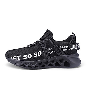 Womens Sneakers Gym Shoes Womens Walking Running Shoes Athletic Blade Tennis Light Breathable Shoes Casual Sports Shoes Non Slip Shoes for Womens Soft Sole Athletic Walking Shoes Black