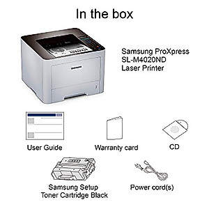 HP Samsung ProXpress M4020ND Monochrome Laser Printer with Mobile Connectivity, Duplex Printing, Built-in Ethernet, Print Security & Management Tools (SS383K)