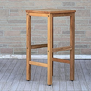 Amazonia Teak Natural New York Patio Barstool, Brown