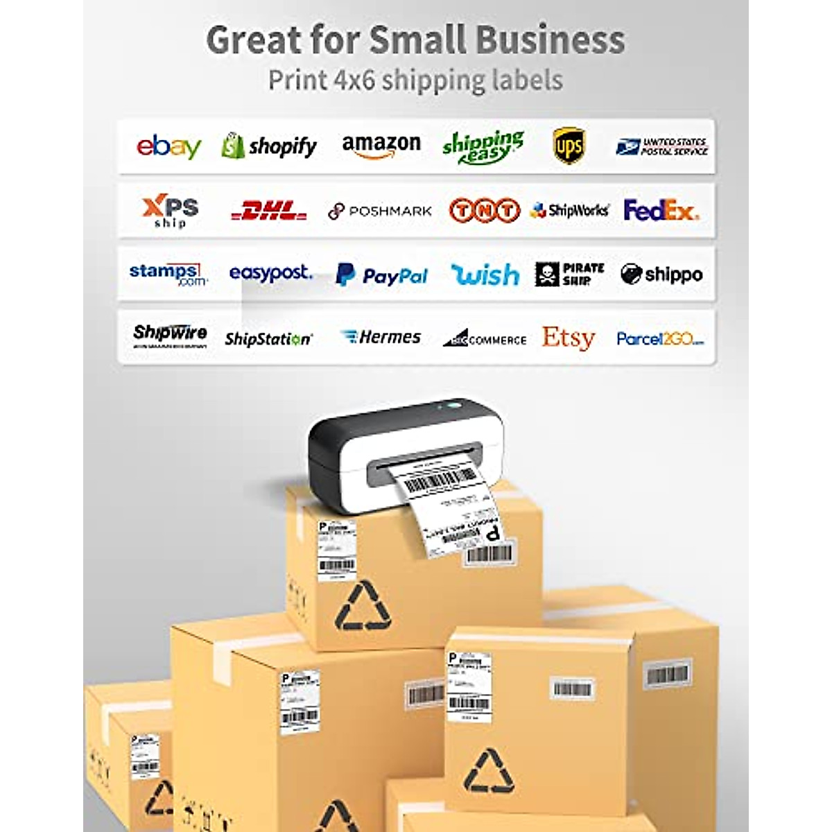 Phomemo Thermal Label Printer, Shipping Label Printer, Desktop Label Printer for Mac Windows Chromebook, Thermal Printer Compatible with Amazon, Ebay, Shopify, Etsy, UPS, FedEx, DHL