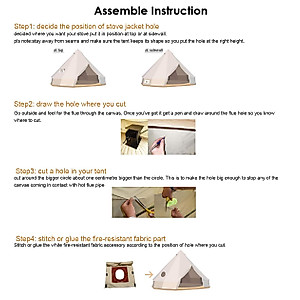 PlayDo Heavy Duty Fire Resistant Round Stove Jacket Hole Pipe Vent for 4 Season Camping Tent (4"(10.16cm))