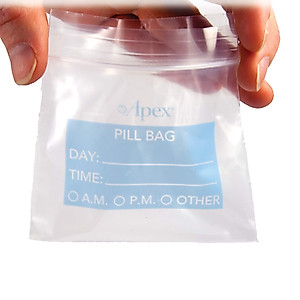 Apex Pill Bags, 50 Count - Small Baggies For Pills and Vitamins