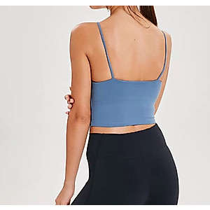 WINIWEY Women Longline Sports Bra Fitness Workout Running Shirts Yoga Tank Top (L)