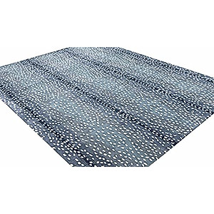 Wallard Design Antelope Cheetah Blue Animal Contemporary Handmade 100% Woolen Area Rugs & Carpets (6'x9')