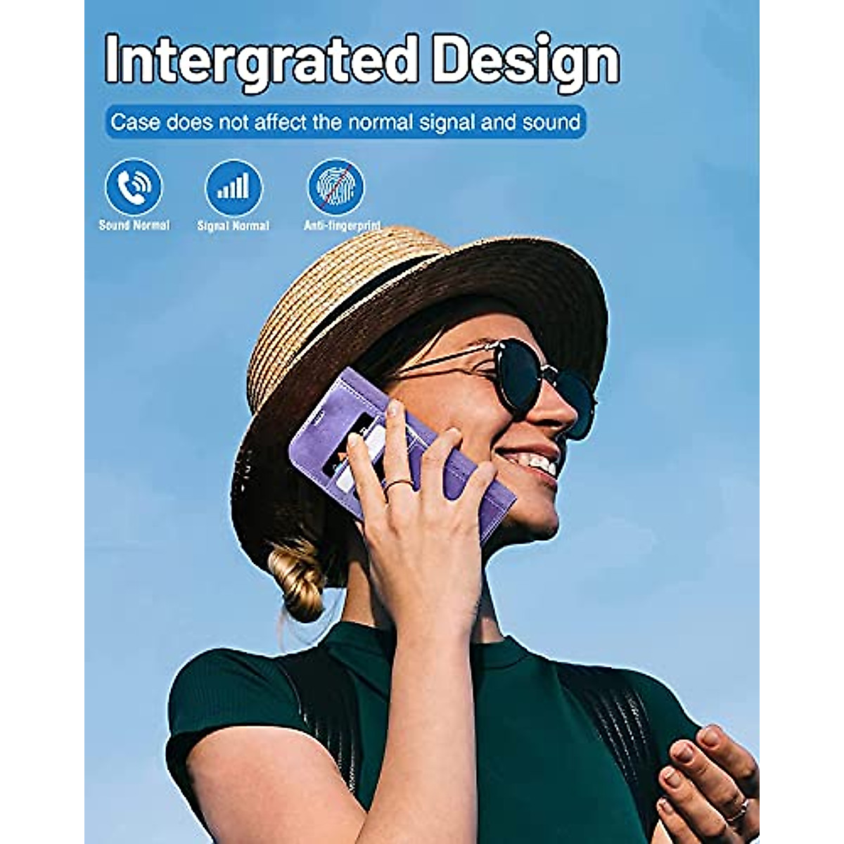 OCASE Compatible with iPhone 13 Wallet Case, PU Leather Flip Folio Case with Card Holders RFID Blocking Kickstand [Shockproof TPU Inner Shell] Phone Cover 6.1 Inch 2021 (Purple)