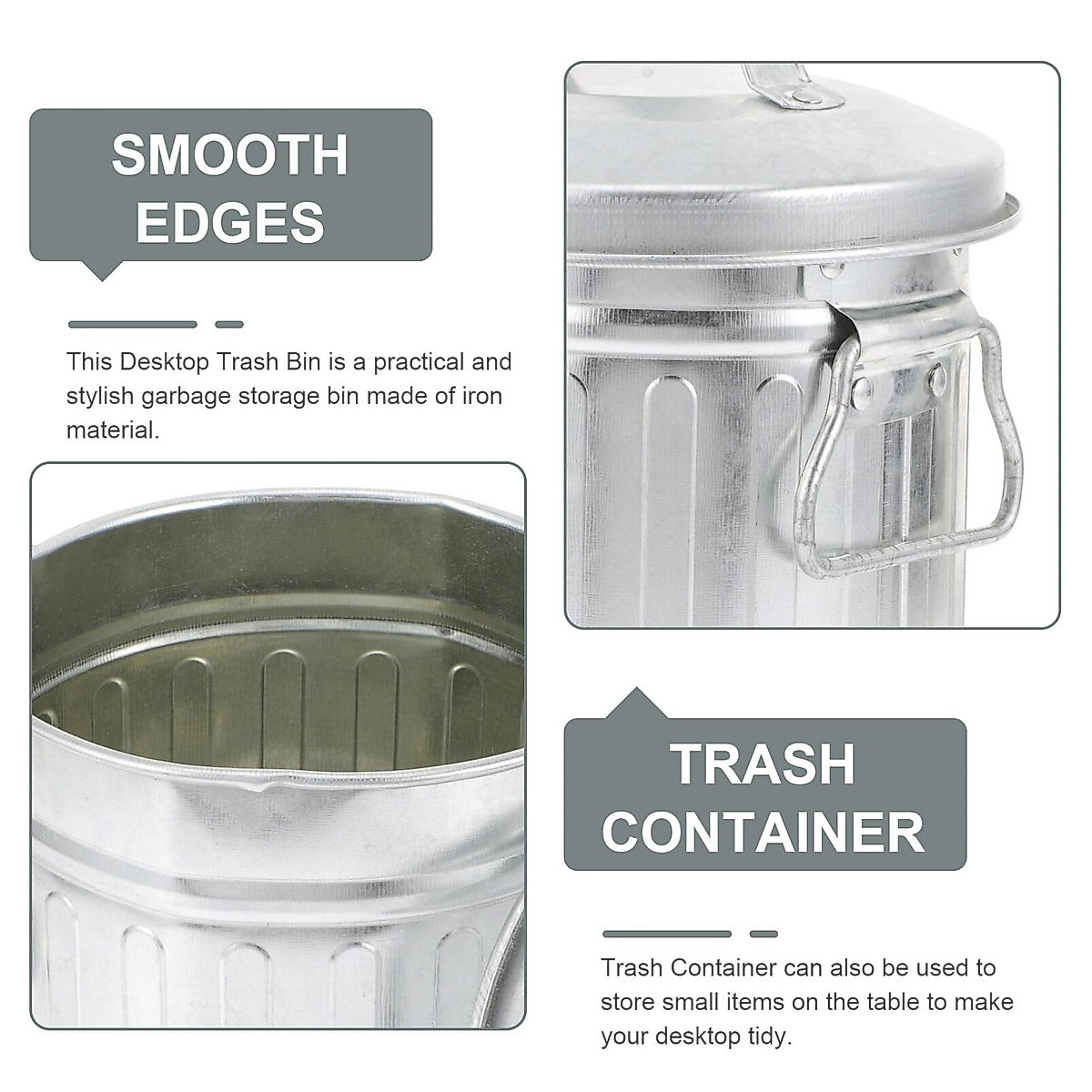 Cabilock Ash Bucket with Lid Galvanized Metal Canister Dry Food Storage Container Mini Trash Can Wastebasket Iron Fireplace Charcoal Bucket Ash Can Pen Holder for Stove B