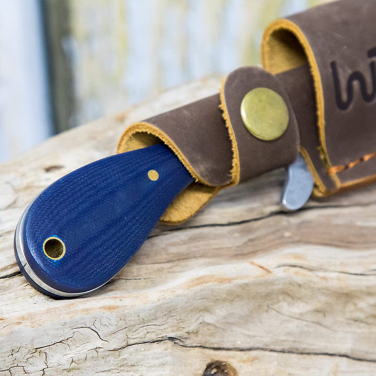 WHISKEY BENT HAT CO. Bullcutter Fixed Blade Knife 440C Stainless Steel 6" Blade w/Leather Sheath (Nightfall)