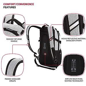 SwissGear 3598 Backpack Narrow Daypack, Light Grey/Heather, 18-Inch