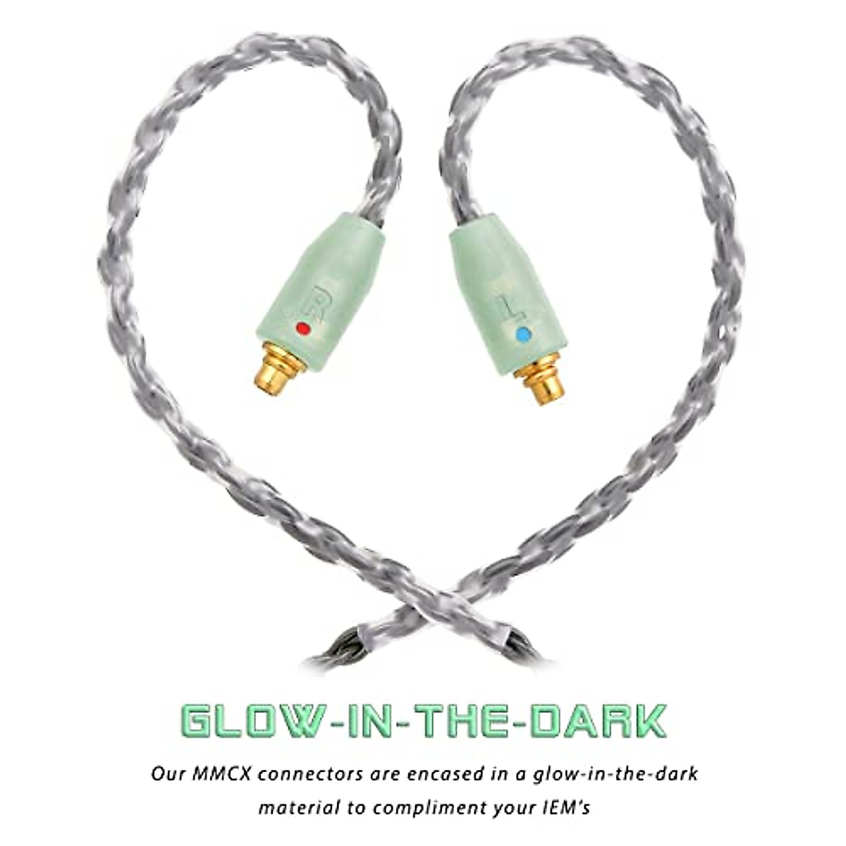 Campfire Audio Smoky Glow Litz IEM Cable | MMCX Cable Replacement Headphone Cable | Glow in The Dark MMCX Connectors
