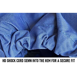 Vortex Direct Royal Blue 24' Ultra Pontoon/Deck Boat Cover, Elastic, Strap System, Fits 22'1" to 24' Long Deck Area, Up to 102" Beam