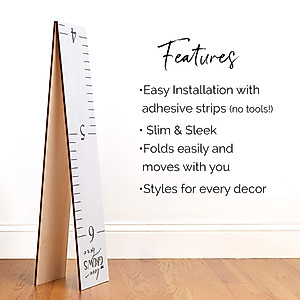 HEADWATERS STUDIO Wooden Ruler Growth Chart for Kids, Boys and Girls - Height Chart & Height Measurement for Wall - Kids Nursery Wall Decor and Room Hanging Wall Decor - Love Grows Here - White