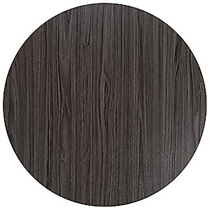 EMMA + OLIVER 36" Round Multi-Purpose Conference Table in Rustic Gray-Meeting Table for Office