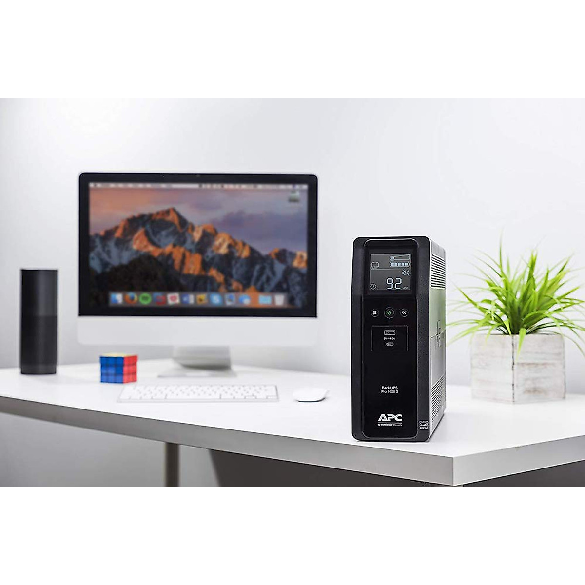 APC Sine Wave UPS Battery Backup & Surge Protector, 1000VA, APC Back-UPS Pro (BR1000MS) Bundle Including 16GB DataTraveler