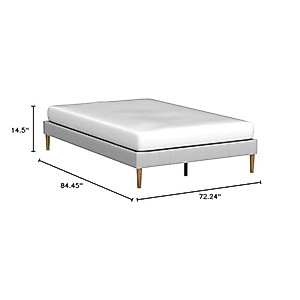 DeCoro Eternity Soft Grey Upholstered Bed Frame, California King Size