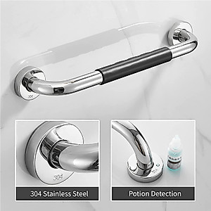 Top hacker Bathroom Grab Bar Stainless Steel Bath Grab Rail Shower Safety Handrail Anti Slip Rubber Grip Balance Bar Handle for Elderly Disabled Children Kitchen Toilet (Size : 11.8Inch)
