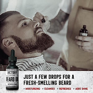 Victory Barber & Brand Beard Oil | End Beardruff with Moisturizing Conditioner for Men | Get Beard Envy | Lightly Scented with Cedar and Lavender | Made in the USA