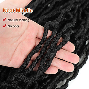 Yorda Soft Locs Crochet Hair for Black Women, Natural Faux Locs Crochet Braids, Pre Looped Synthetic Distressed Locs Braiding Hair (18Inch, 16Strands/Pack, #1B)