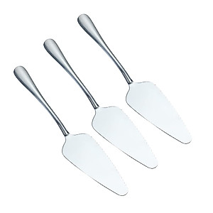 ccHuDE 3 Pcs Stainless Steel Cake Server Spatula Pie Cutting Spatula Serrated Edge Cutter Spatula Dessert Server Utensil for Party Appetizer