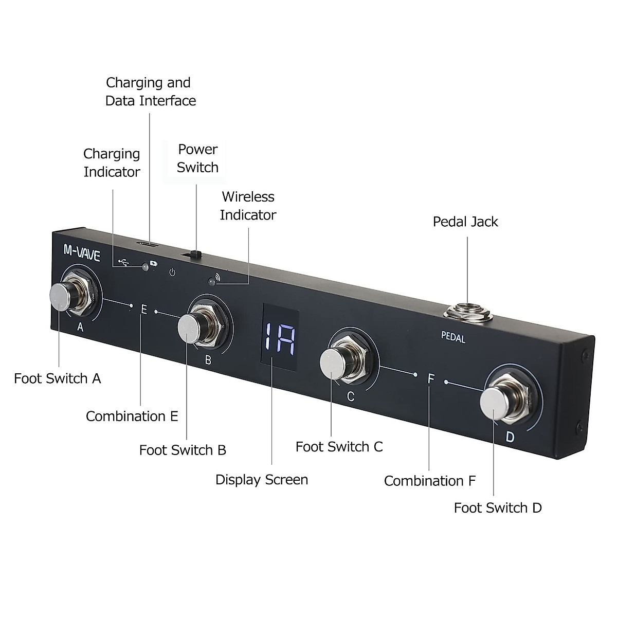 HHOP M-VAVE Chocolate BT Wireless MIDI Controller Rechargeable 4 Buttons Portable MIDI Foot Controller Pedal APP Control