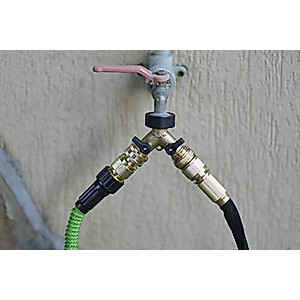 Riemex Garden Hose Quick Connector Set Solid Brass 3/4 inch GHT Water Fitings Thread Easy Connect No-Leak Male Female Value (2, Internal Thread Quick Connector) IQC-2