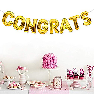 Big Congrats Balloon Gold 16" Letters Banner Gold Graduation Party Decorations Supplies