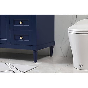 Elegant Decor Indoor Modern Under Sink Bathroom Fixtures Storage Organizer Cabinet 42 inch Single Bathroom Vanity - Blue