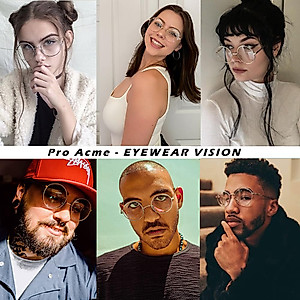 Pro Acme Retro Round Metal Frame Clear Lens Glasses Non-Prescription(Gold Frame/Clear Lens)