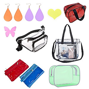 HYANG Transparent PVC Super Clear Holographic Vinyl Faux Leather Sheets 1 Roll 12''x47'' (30cmx120cm) for DIY Bows Earrings Bags DIY Crafts Making (HY-101)