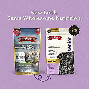 The Missing Link Senior Dog Supplement 1lb Bag - Powerful Powder Supports Bones, Joints, Skin, Coat, Heart, Eyes, Memory & Cognition