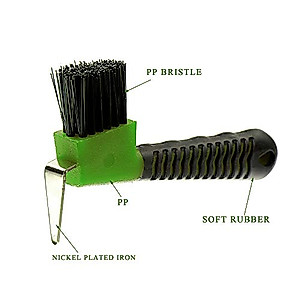 Horse Hoof Pick Brush with Soft Touch Rubber Handle (NEON GREEN)