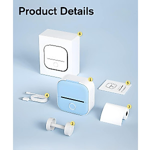 Label Makers, Mini Pocket Printer, Inkless Sticker Printer for School, Fast Printing Portable Mini Thermal Printer with Print Paper，Compatible with Phone & Tablet (1 Printer + 3 Rolls Paper,Green)