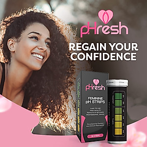 pHresh Vaginal pH Test Strips for Women - Measures Acidity, Alkalinity and pH Balance for Women - pH Strips for Bacterial Vaginosis Treatment & Vaginal Health Monitoring - Quick & Accurate Results