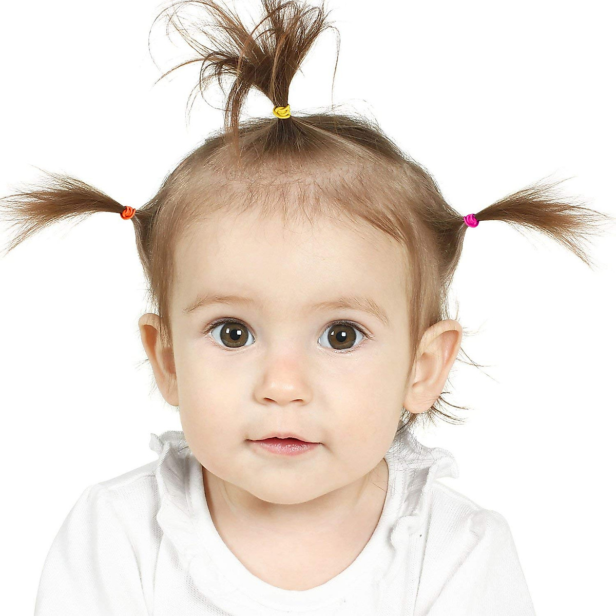 TecUnite 200 Pieces No-metal Hair Elastics Bulk Rubber Bands Hair Ties Ponytail Holders Hair Bands for Women Girls (Multicolor)