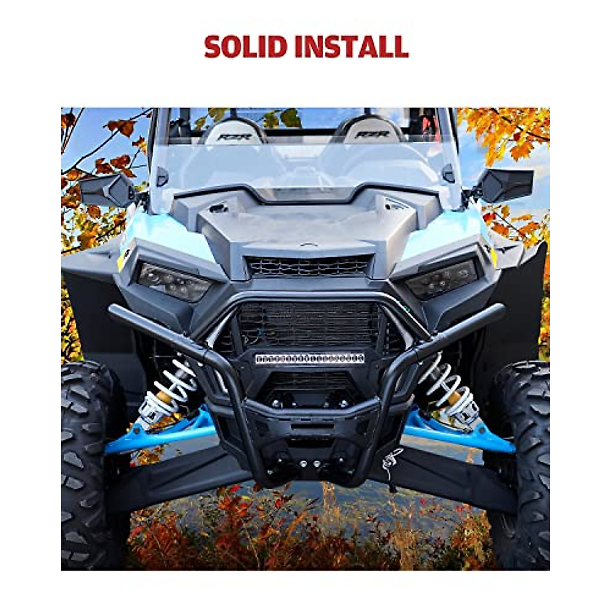 A & UTV PRO Front Low Profile Bumper for 2019-2023 Polaris RZR 1000 XP/XP 4/ XP Turbo/Trail, Heavy Duty Steel Tube Desert Brush Guard UV Resistant Protector Accessories, Replace OEM # 2884019-458