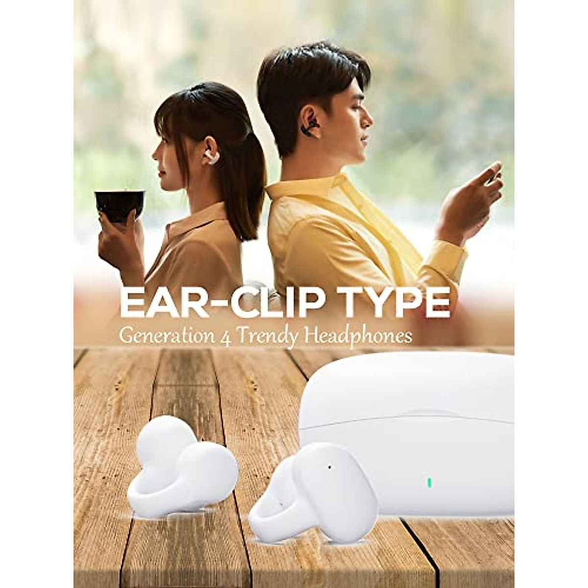 Micool Wireless Ear-Clip Headphones Bone Conduction Bluetooth 5.3, Open Ear Sport Clip on Earring Earbuds, Waterproof and Mini Earphones, HiFi Sound and Long Battery Life