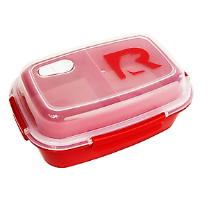RTIC 5 Compartment Lunch Containers, Hot Food Container With Lid For Adults Or Kids, Microwave Safe Divided Snack Lunch Box For Work, School Or Travel, Reusable, BPA Free With Vent Space, Red